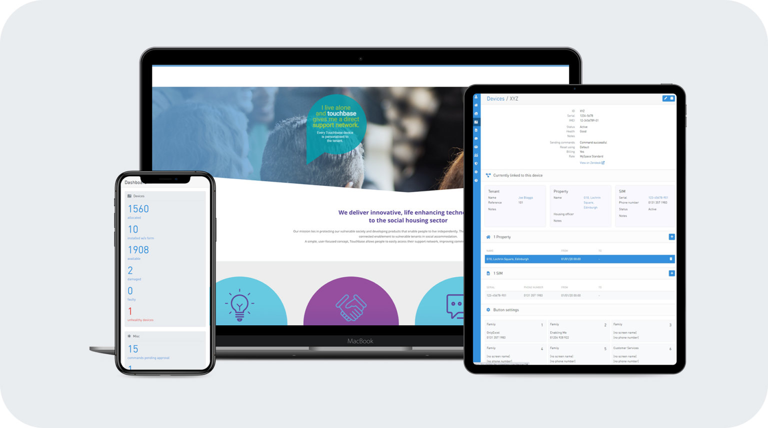 Assistive care device management app